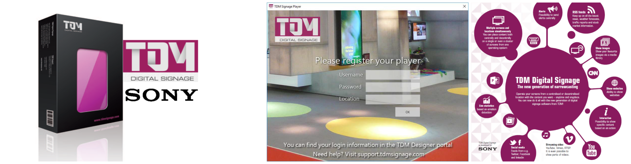 TDM Digital Signage Sony Software - e-av