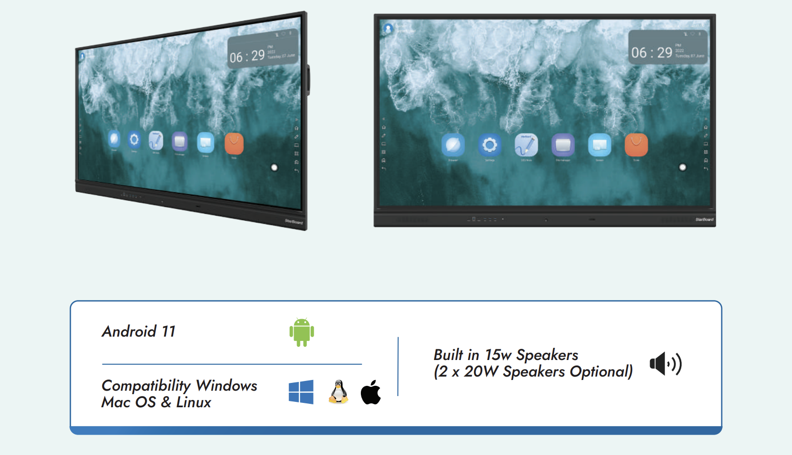 Display interactiv Starboard YL5X Pro, diagonala 75", UHD 4K, Android ...